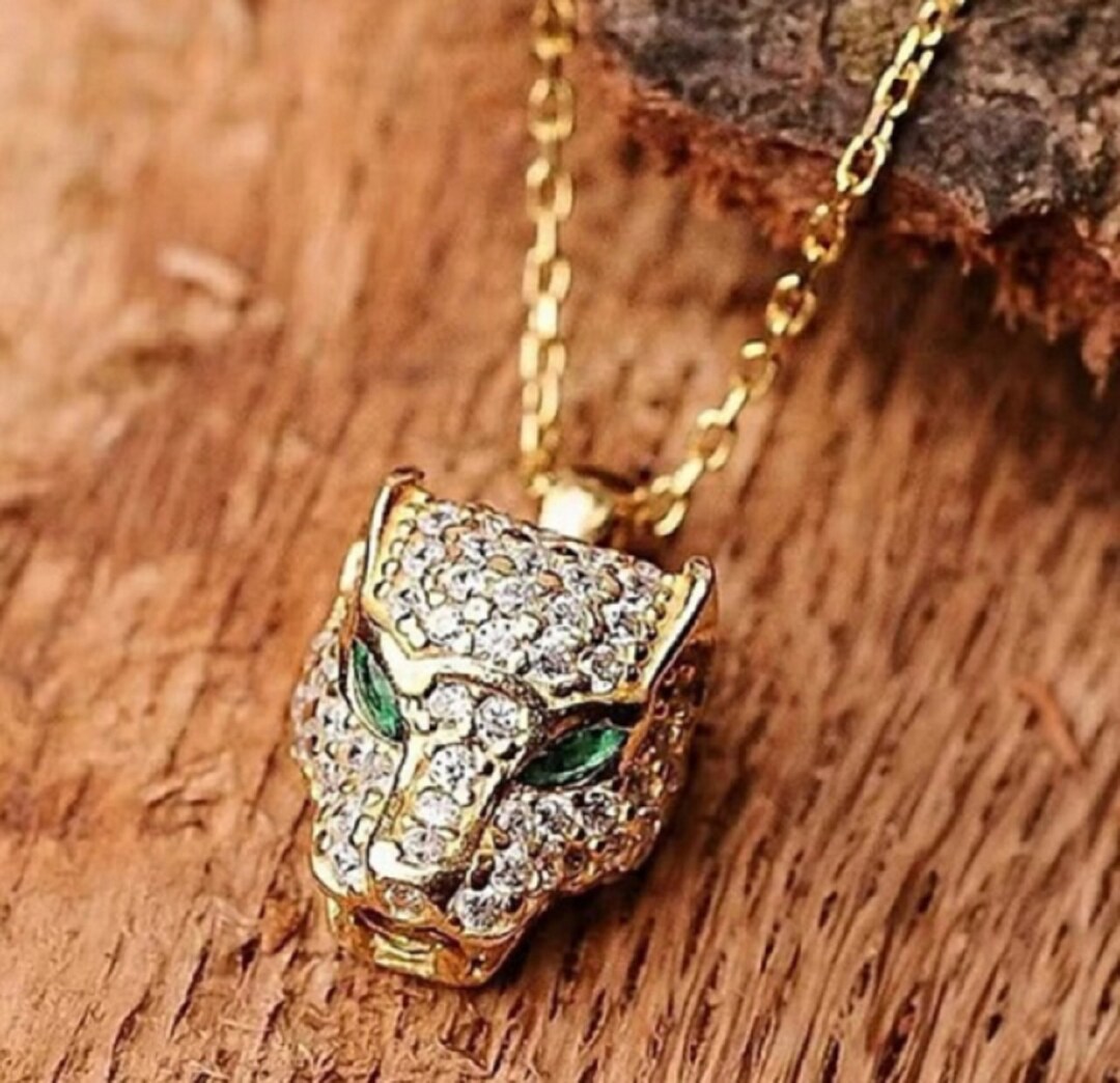 LEOPARD NECKLACE, Panther Head Necklace,cheetah Jaguar Panthera ...