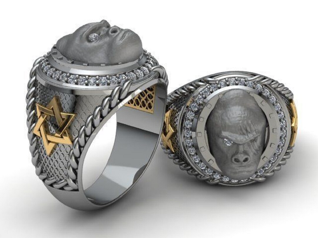 Wild Angry Gorilla Ring, African Gorilla Men Ring, Animal Jewelry, Ape ...