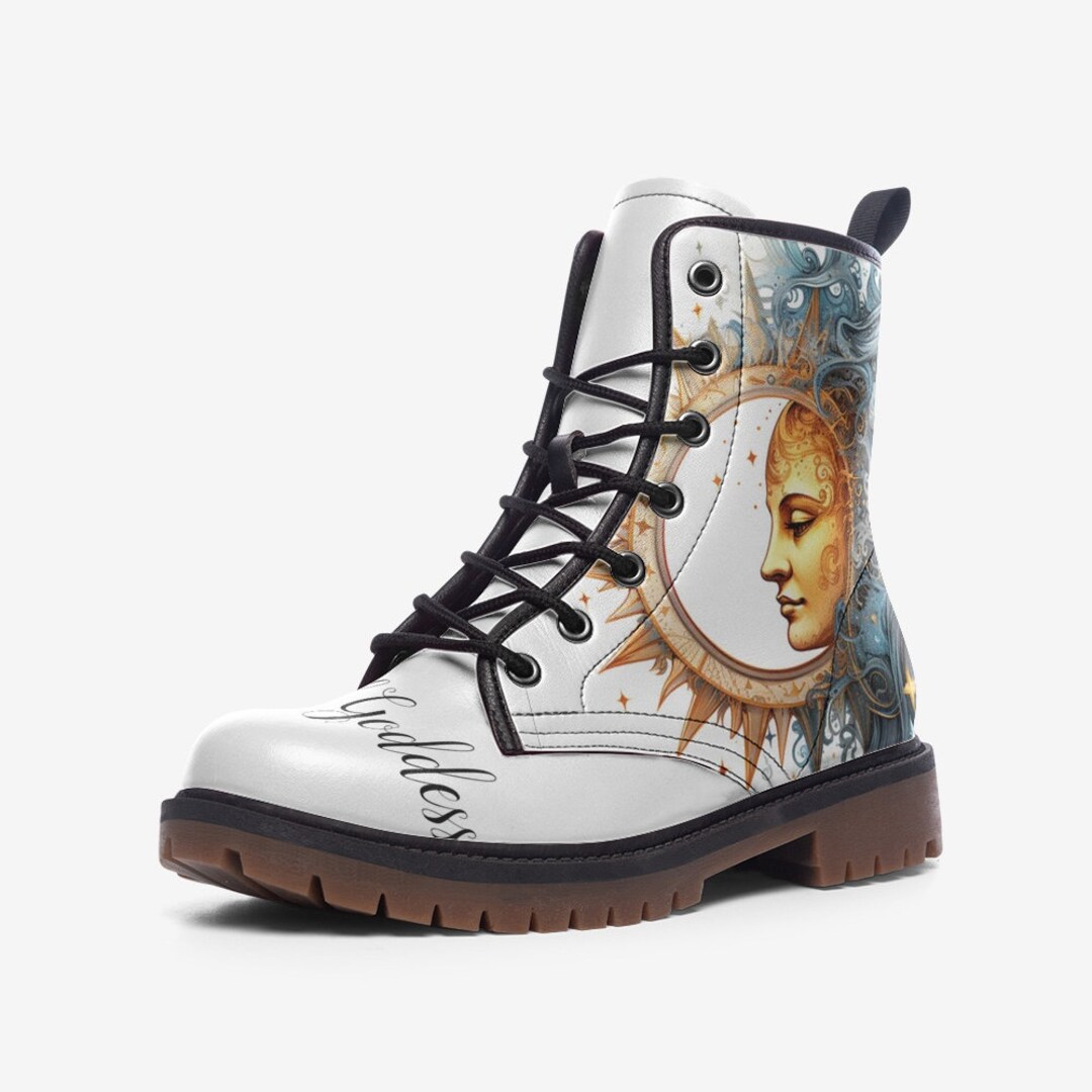 Celestial Goddess white Casual Leather Lightweight Boots Boho Boots ...