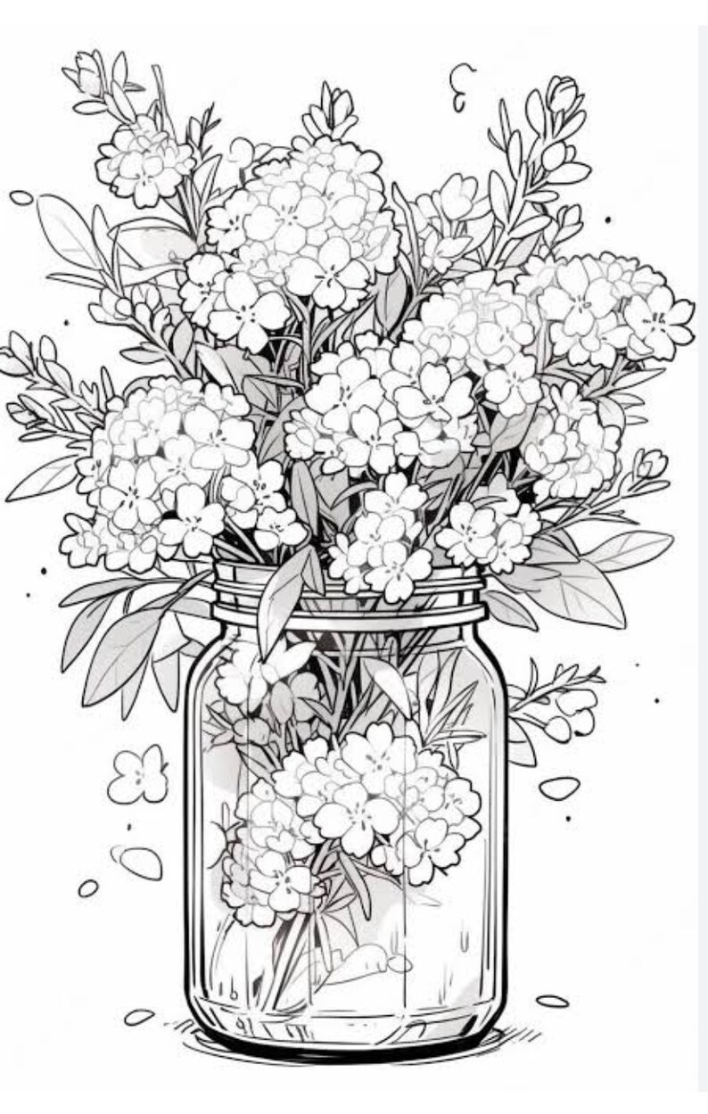 20 Flower Vase Coloring Pages for Adults and Kids of All Ages - Etsy