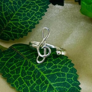 925 Solid Silver Music Sign Ring Music Lover Ring Musical Love Note ...