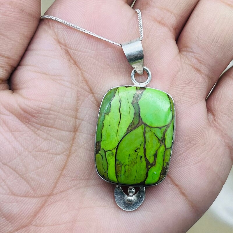 Green Turquoise Necklace - Etsy