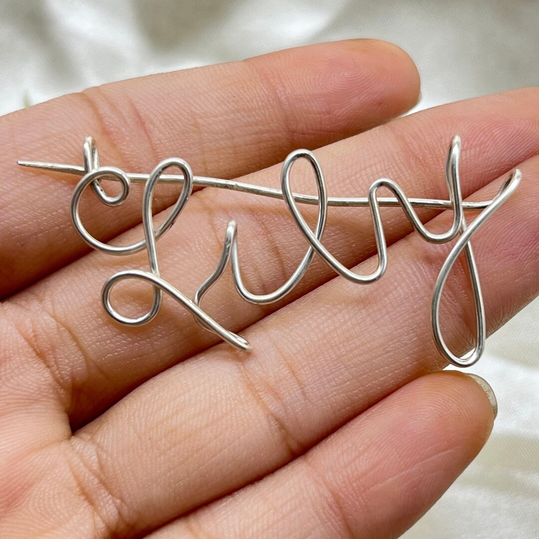 Wire Name Pin, Personalized Name Jewelry, Personalized Name Pin, 925 ...