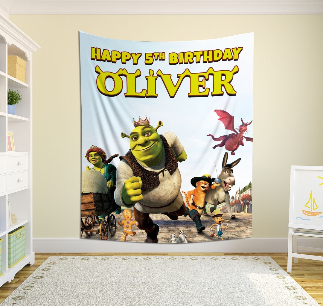 Shrek Custom Birthday Bannershrek Personalized Birthday - Etsy