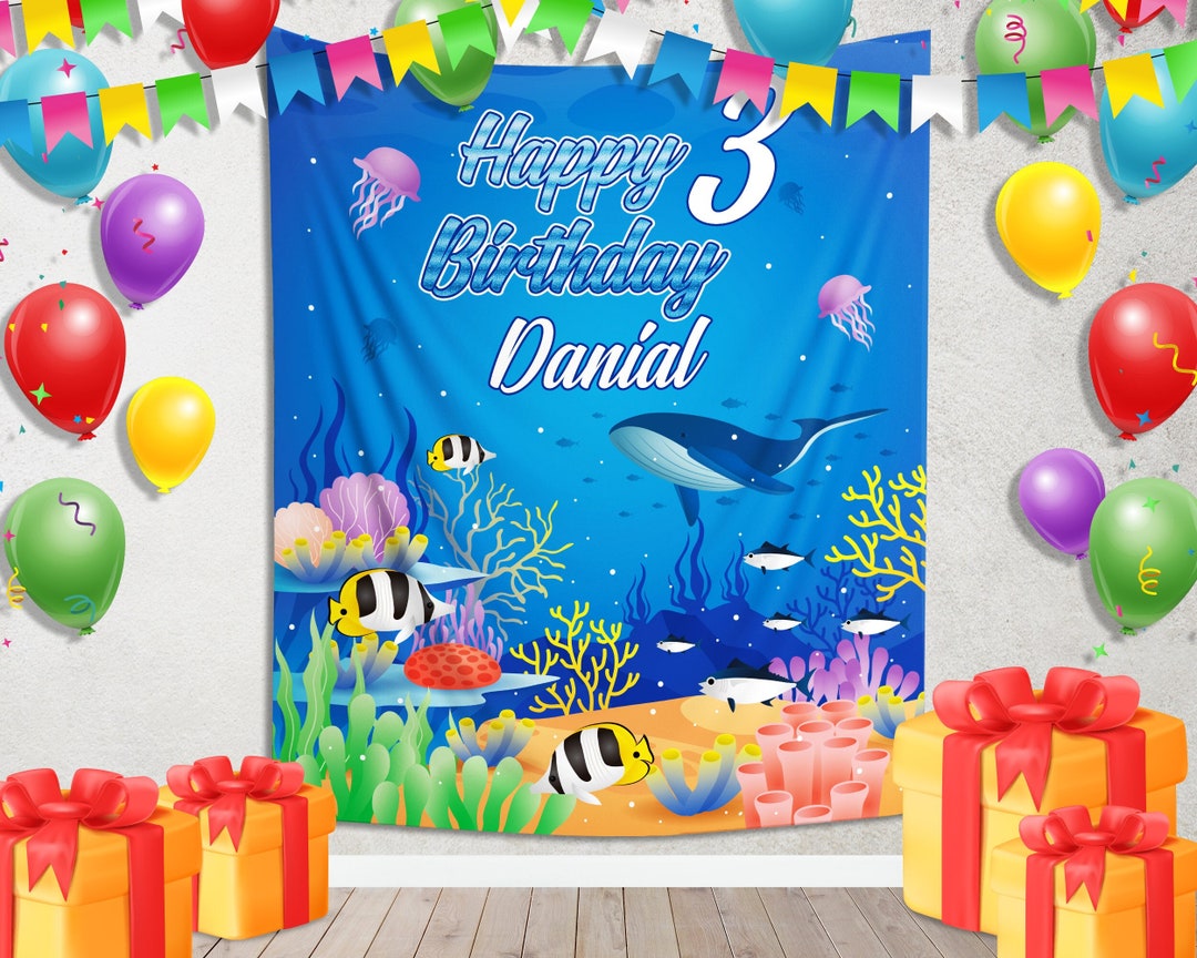 Under the Sea Oceans Birthday Party Backdrop/ocean Animal - Etsy