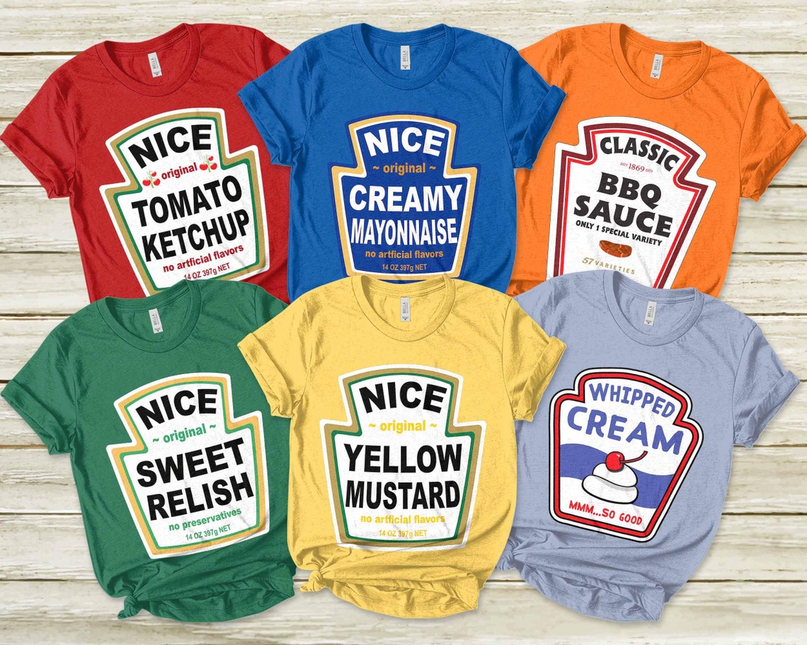 Group Condiments Shirts Matching Condiment Halloween Costume - Etsy Canada