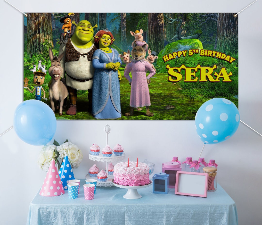 Shrek Birthday Backdrop Shrek Personalized Birthday - Etsy