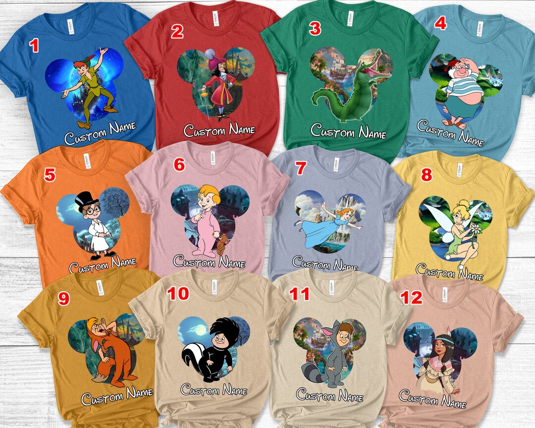 Peter Pan Characters Shirt Peter Pan Group T-shirt Peter Pan - Etsy