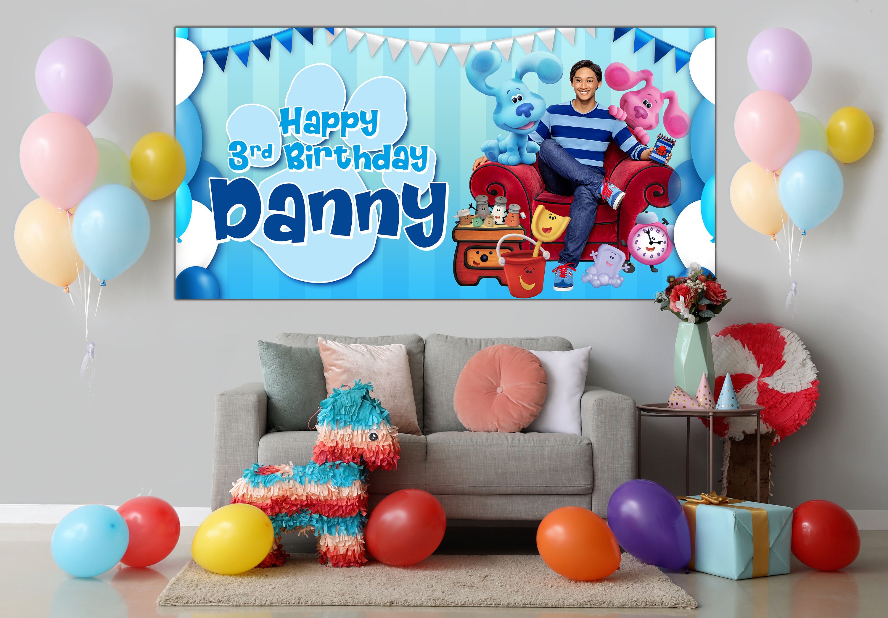 Blues Clues Birthday Banner Blues Clues Personalized Birthday - Etsy