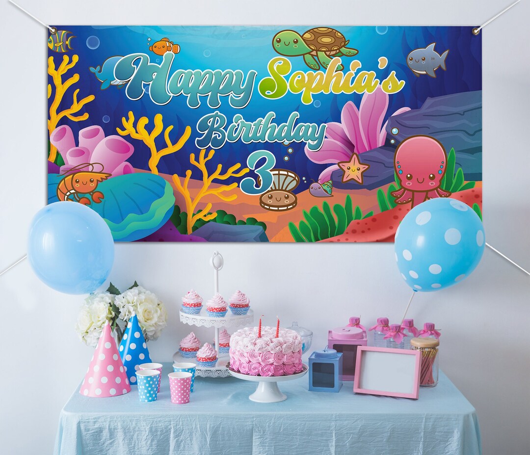 Under the Sea Oceans Birthday Party Backdrop/ocean Animal - Etsy