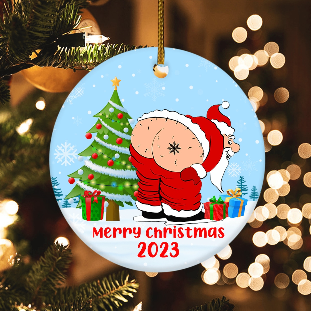 Merry Christmas Santa Claus Naked Ass Butt Ornament Funny - Etsy