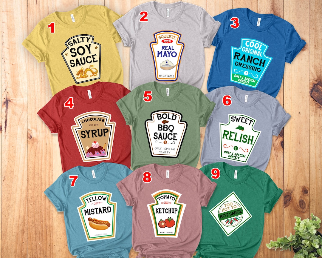 Group Condiments Shirts Matching Condiment Halloween Costume - Etsy