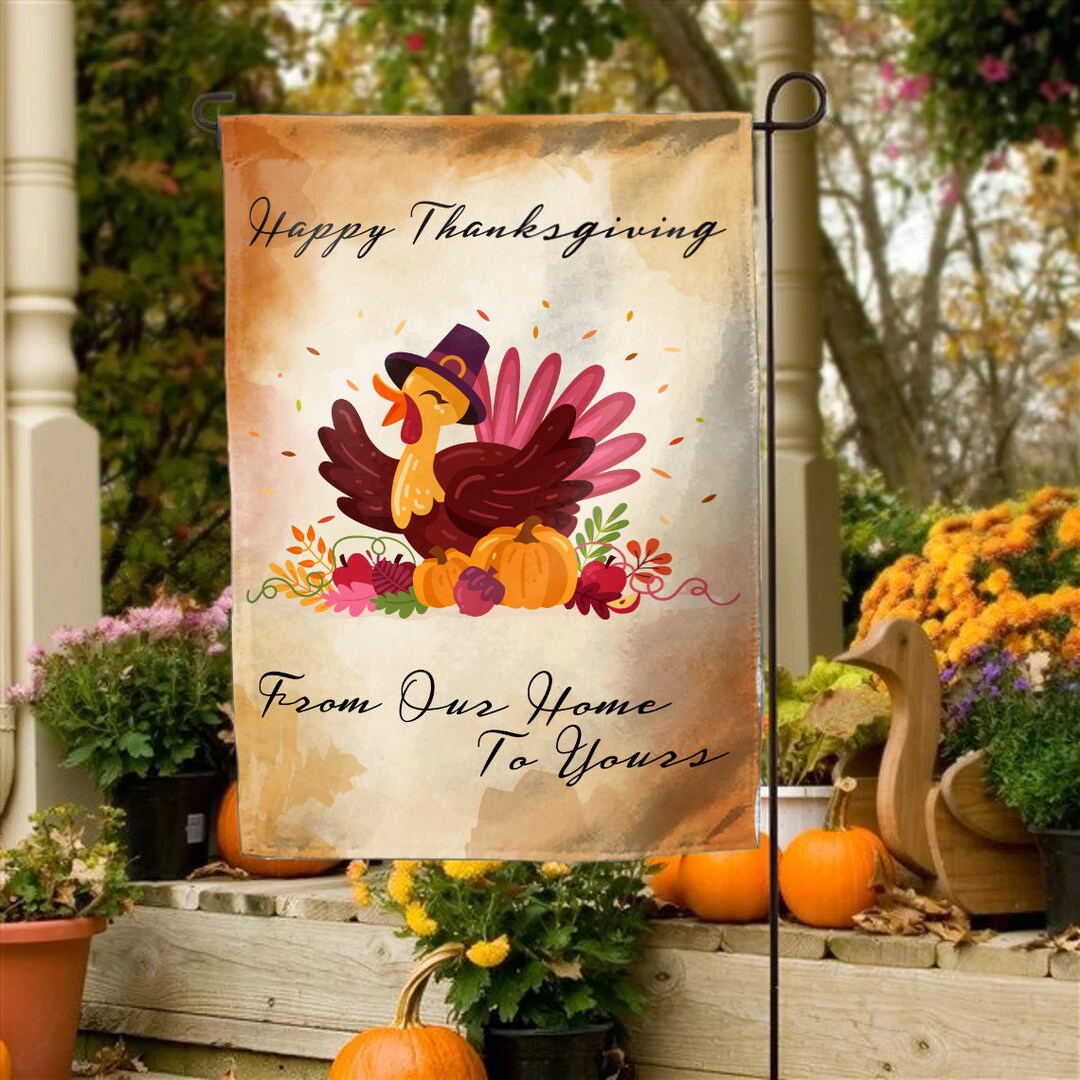 Personalized Turkey Thanksgiving Flag Thanksgiving Garden - Etsy