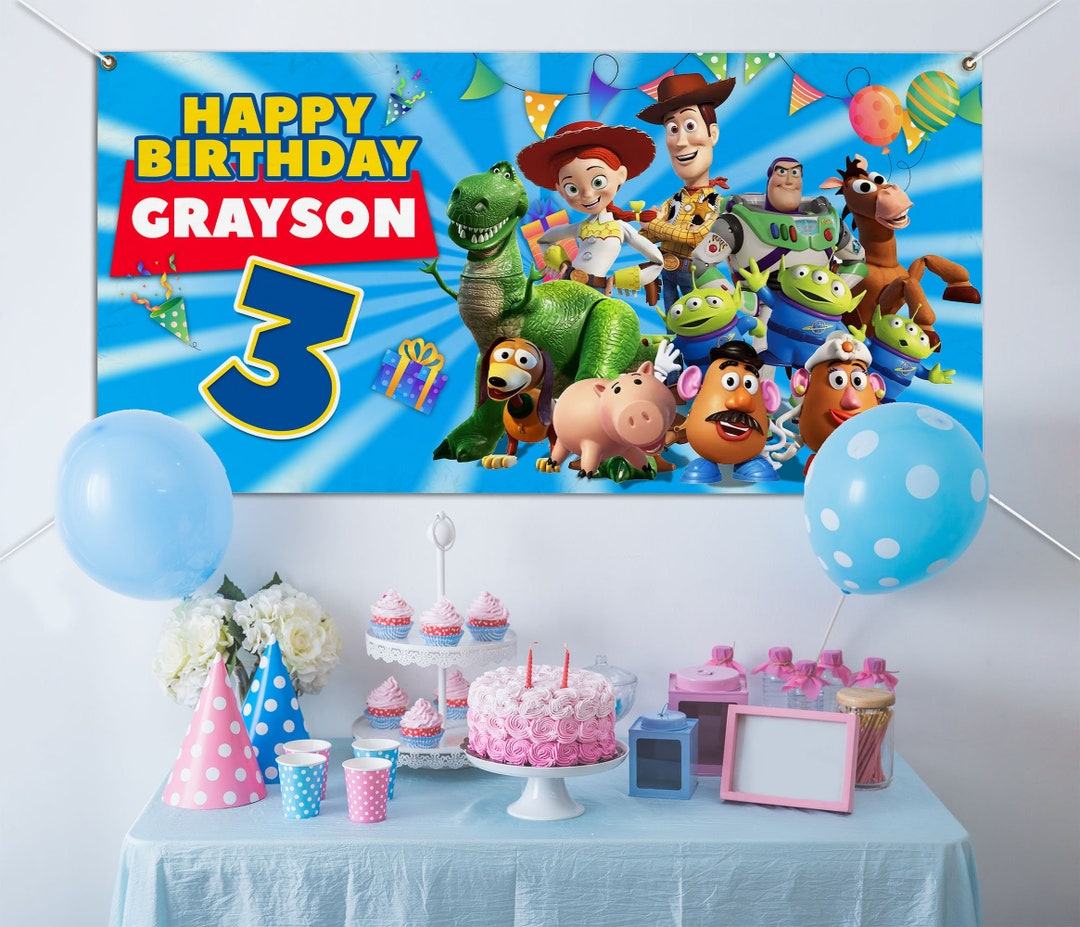 Toy Story Birthday Backdrop/toy Story Birthday Banner/custom - Etsy