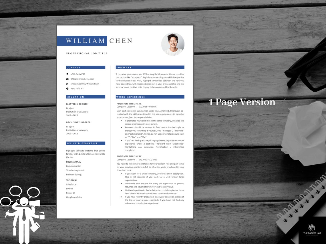 Modern Resume CV Template for Graduates (A4/US Letter) - Etsy
