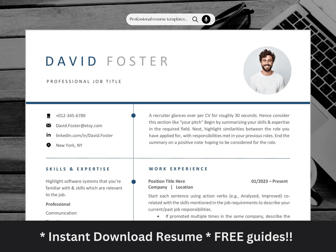 2024 FREE Skills Based Resume Template Instant Download Editable CV in ...