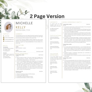 Modern Executive Resume Template for Word Professional CV With Photo ...
