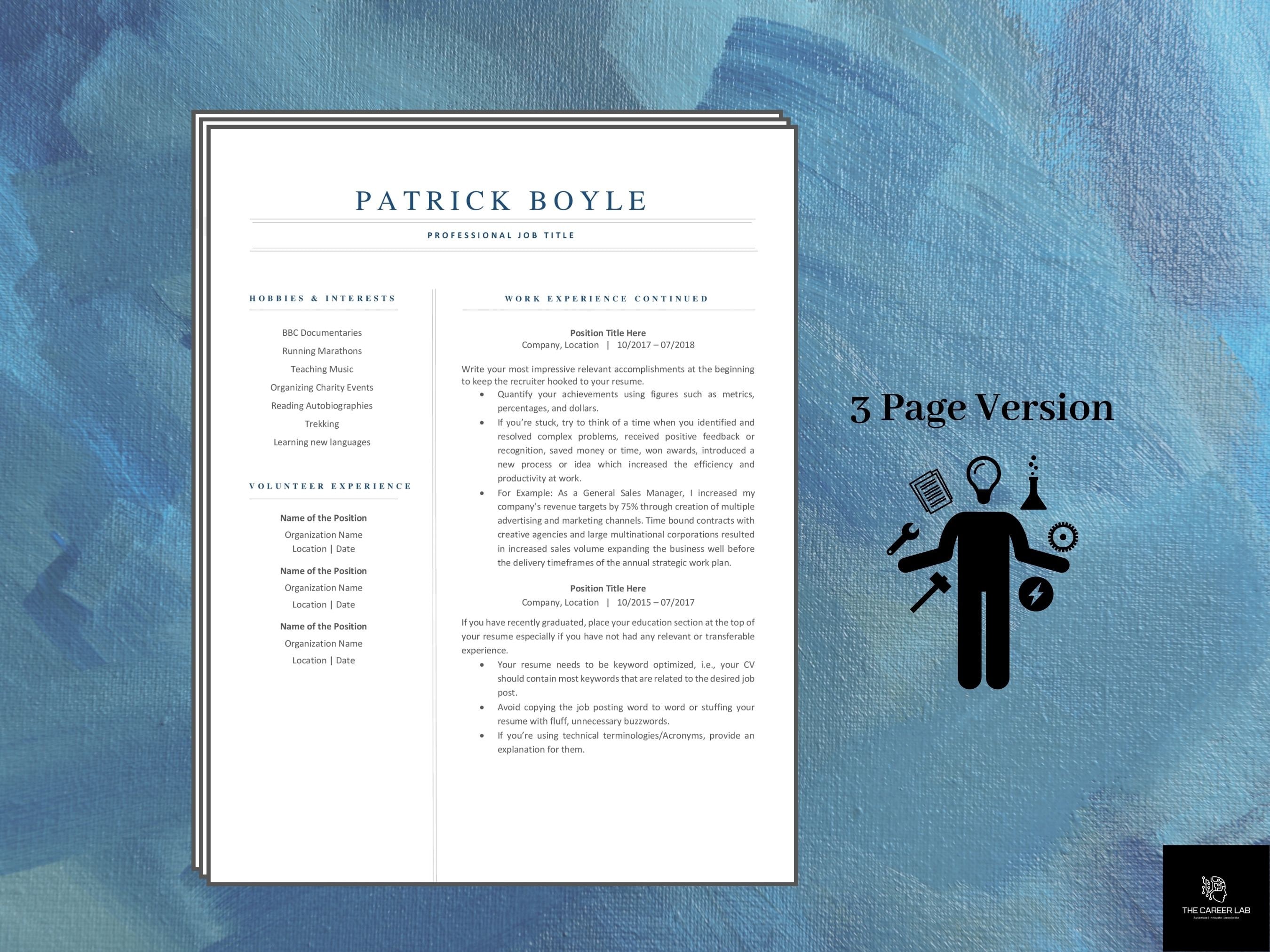 2024 Designer CV Template Editable CV Format Professional Resume Layout ...