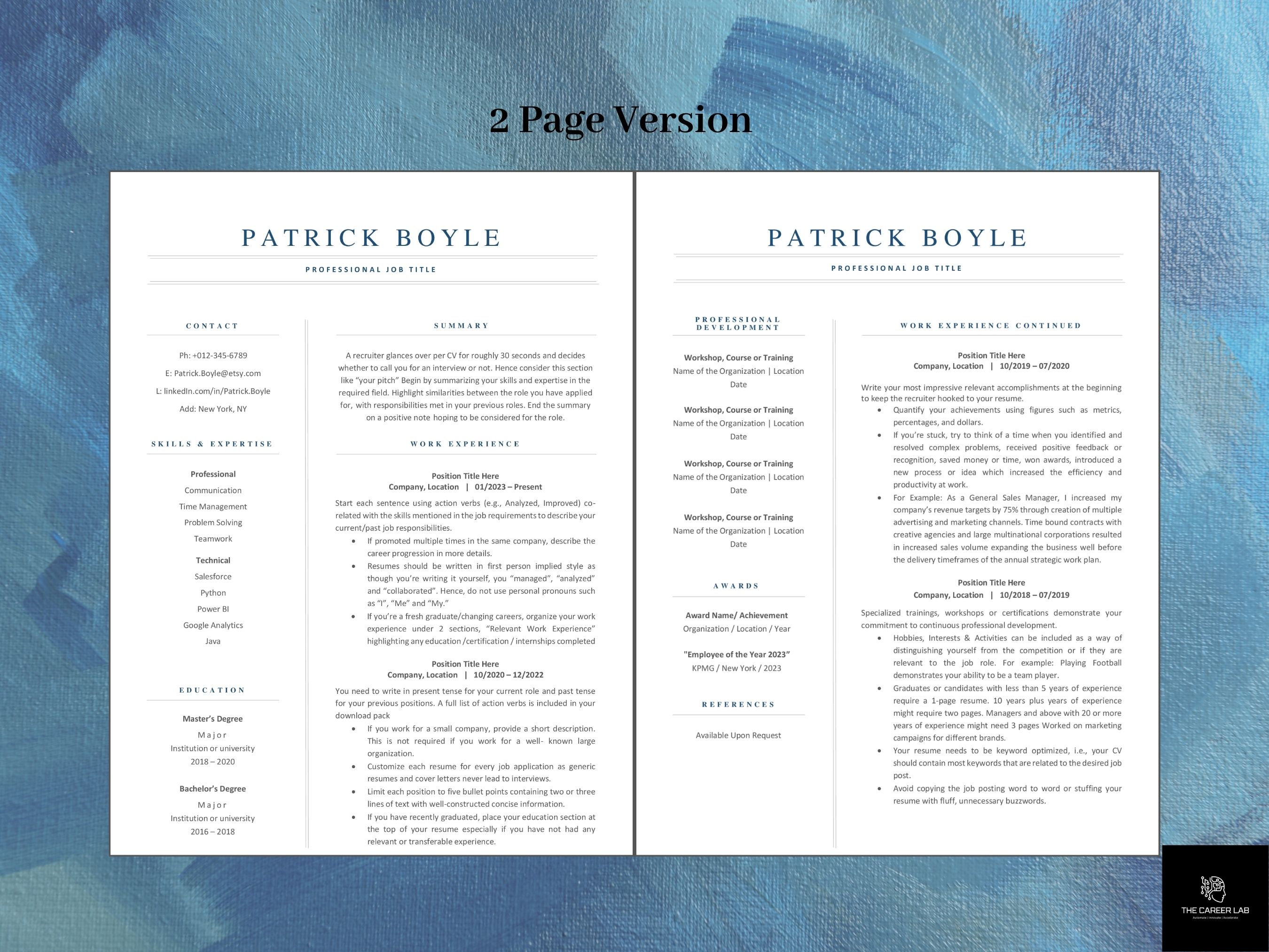2024 Designer CV Template Editable CV Format Professional Resume Layout ...