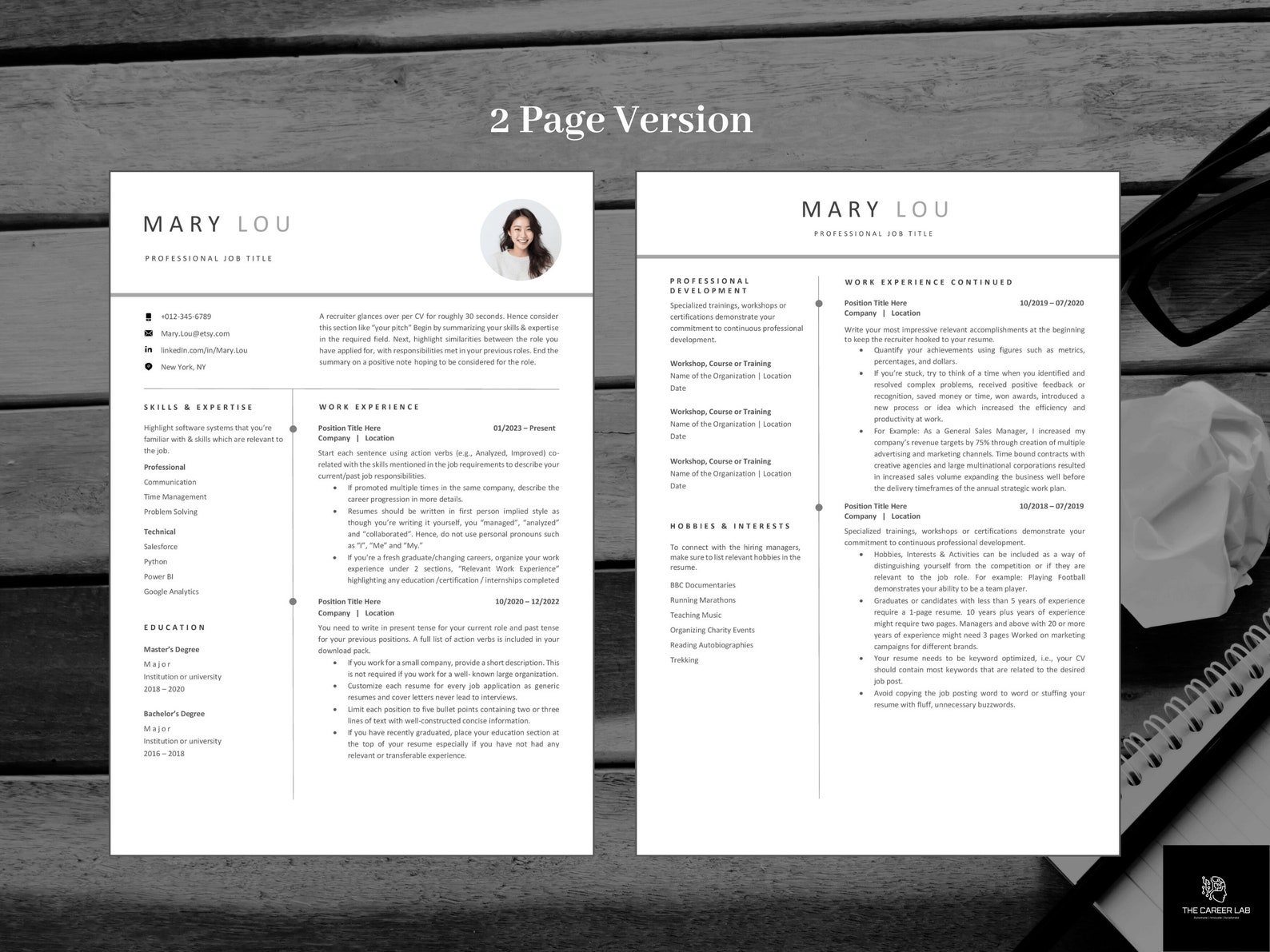 Dual Tone Resume Template | Professional CV for Word, Pages, Google ...