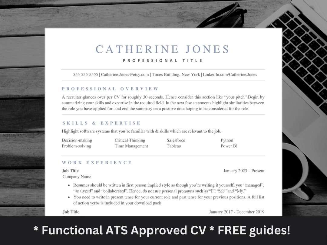 ATS Friendly Minimalist CV Template | Clean Professional Resume ...