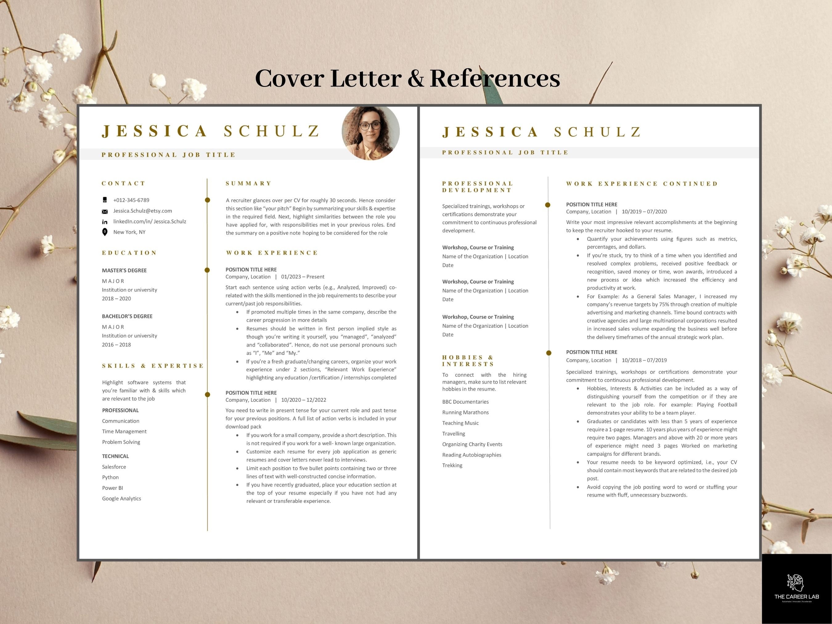2024 Instant Download CV Template, Editable Resume Template in Word ...
