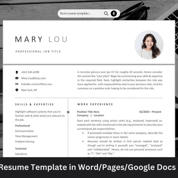 Best Resume Template in 2024 Professional CV Designs Instant Download ...