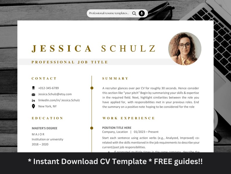 2024 Instant Download CV Template, Editable Resume Template in Word ...
