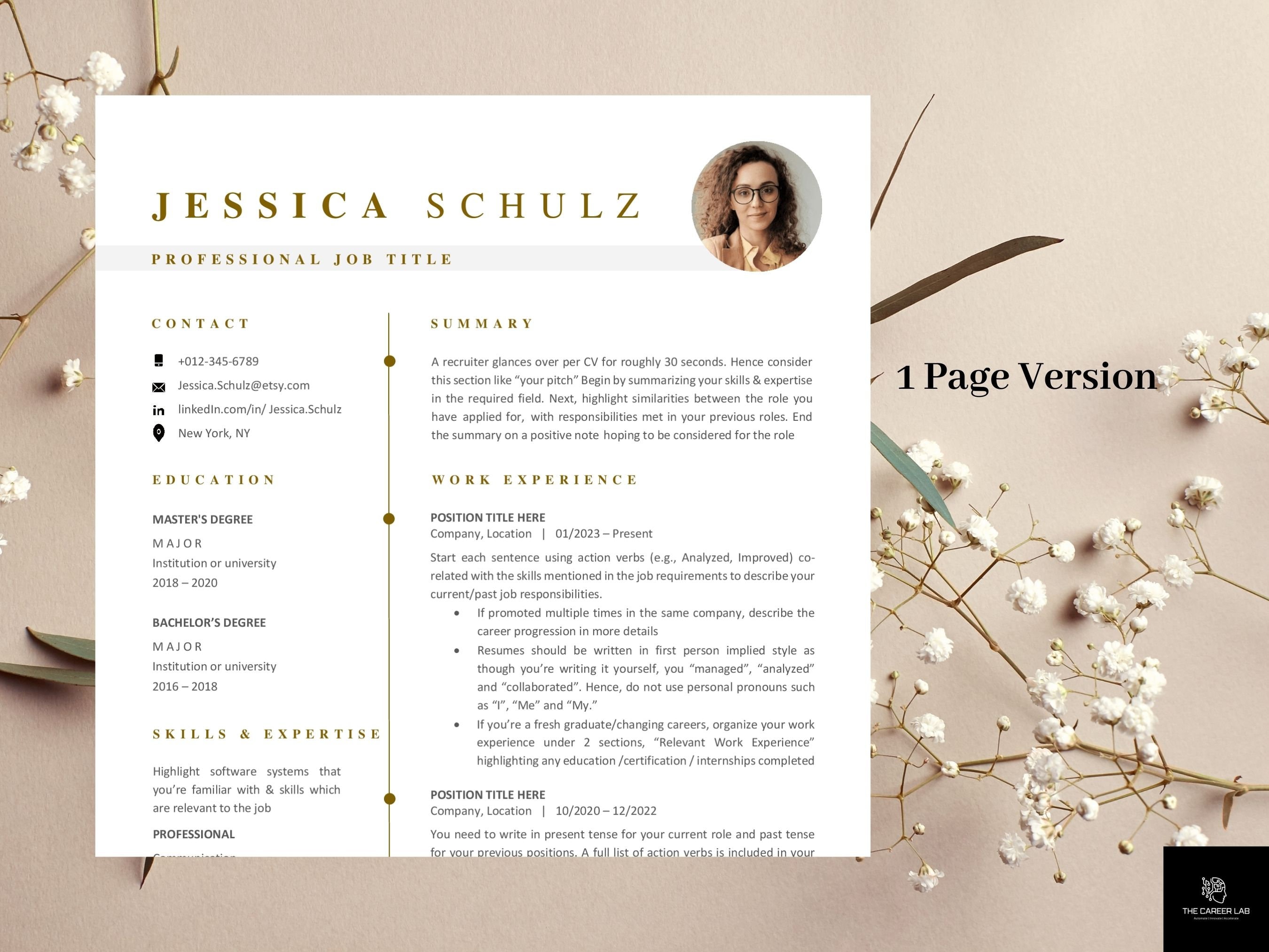 2024 Instant Download CV Template, Editable Resume Template in Word ...