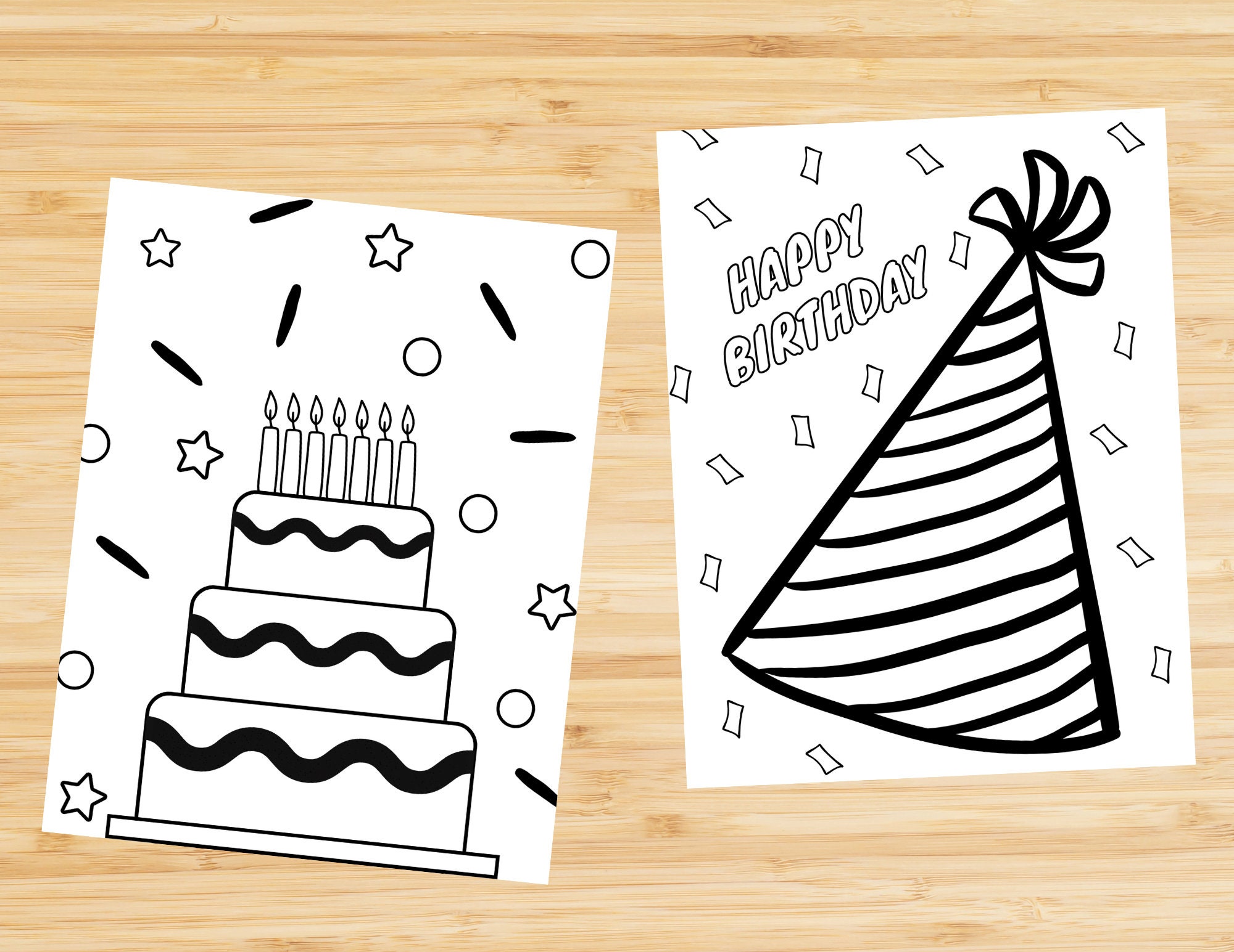 Coloring Pages for Kids Birthday, Birthday Party Activities for Kids - Etsy