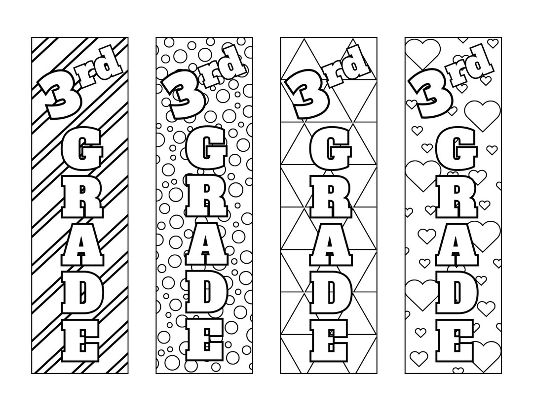 Coloring Bookmarks for 3rd Grade, 3rd Grade Activities - Etsy