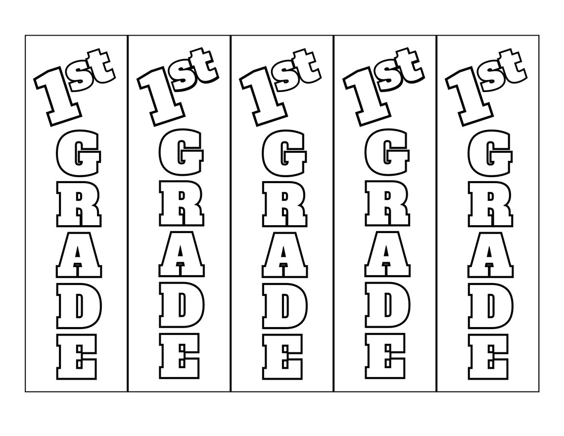 Coloring Bookmarks for 1st Grade, 1st Grade Activities - Etsy