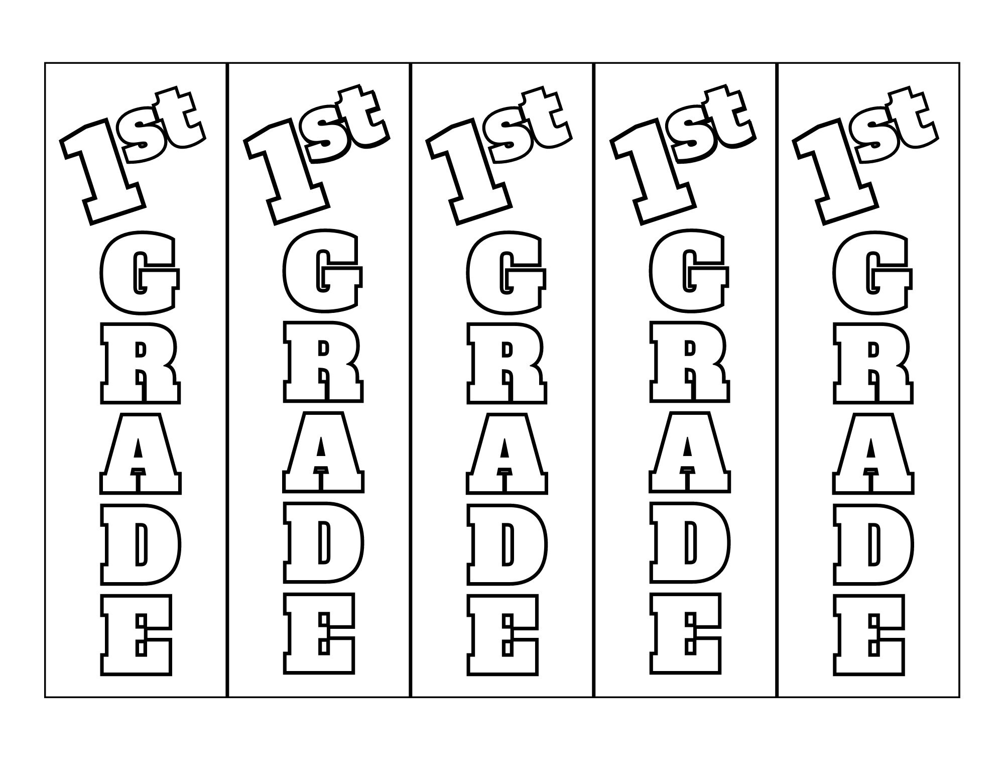Coloring Bookmarks for 1st Grade, 1st Grade Activities - Etsy