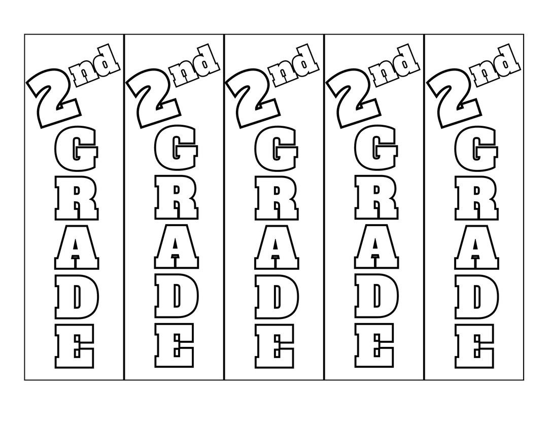Coloring Bookmarks for 2nd Grade, 2nd Grade Activities - Etsy