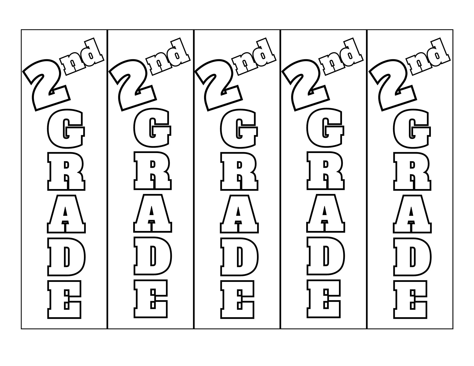 Coloring Bookmarks for 2nd Grade, 2nd Grade Activities - Etsy