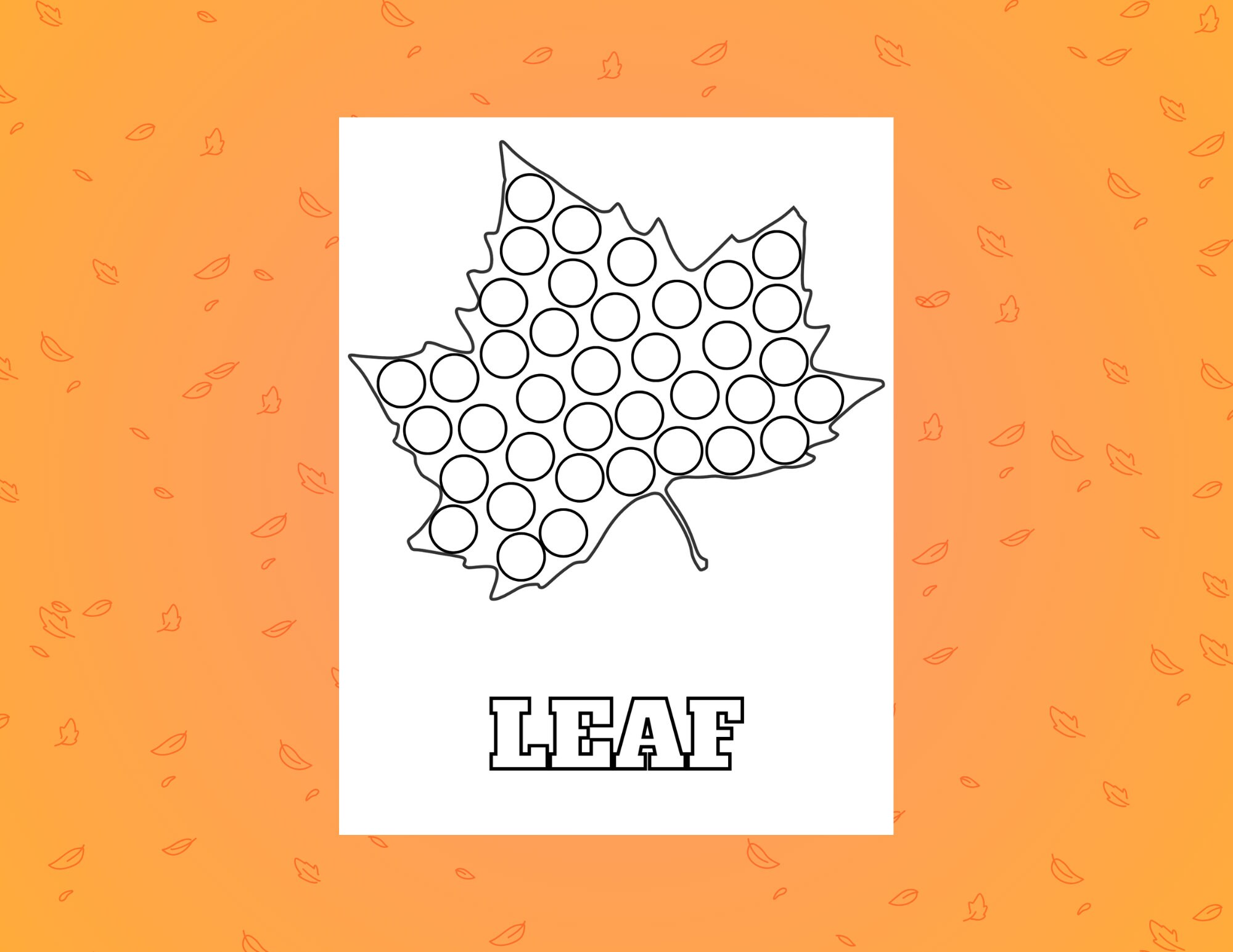 Fall Dot Markers; Dot Marker Activities - Etsy