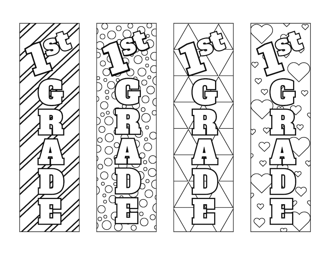 Coloring Bookmarks for 1st Grade, 1st Grade Activities - Etsy