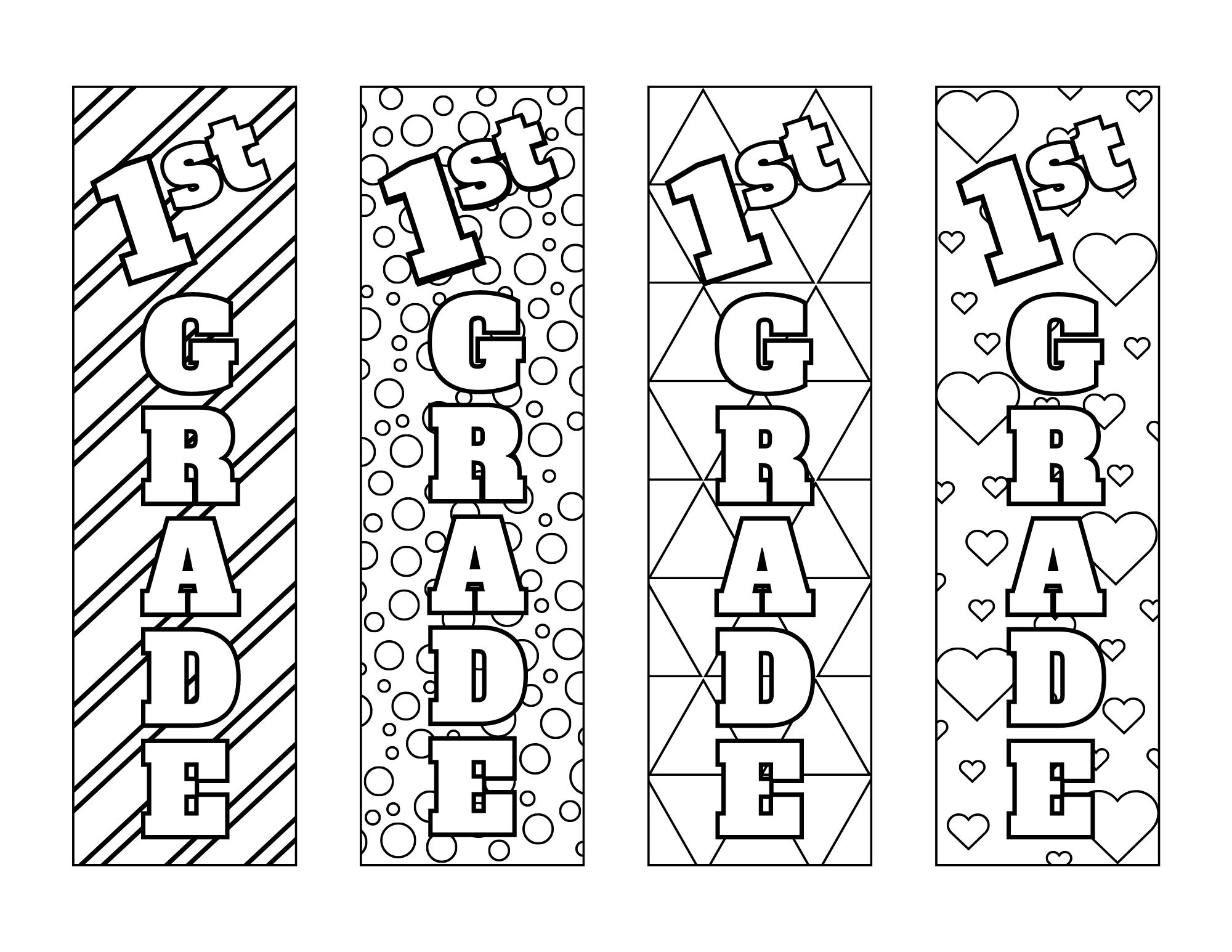 Coloring Bookmarks for 1st Grade, 1st Grade Activities - Etsy
