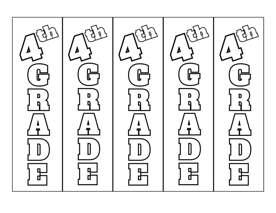 Coloring Bookmarks for 4th Grade, 4th Grade Activities - Etsy