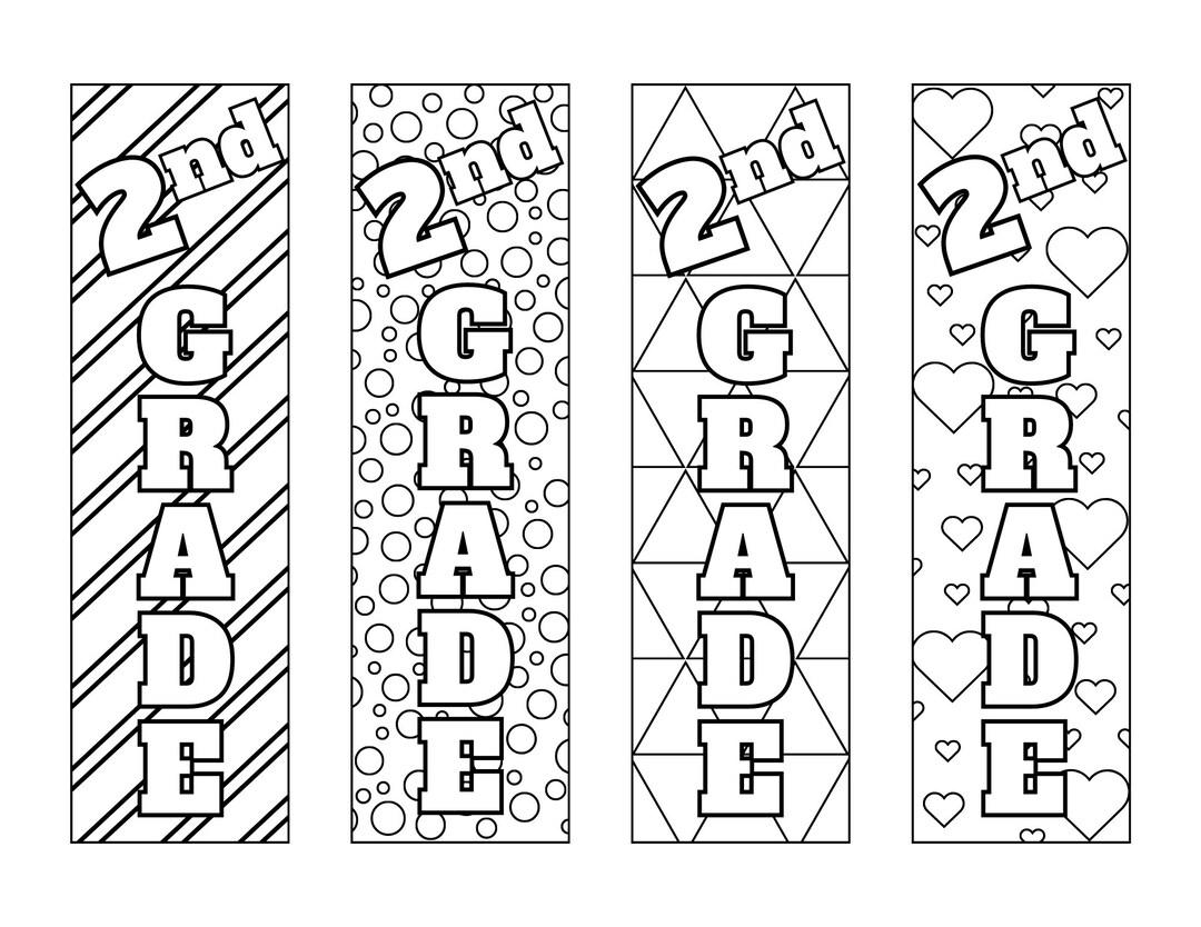 Coloring Bookmarks for 2nd Grade, 2nd Grade Activities - Etsy