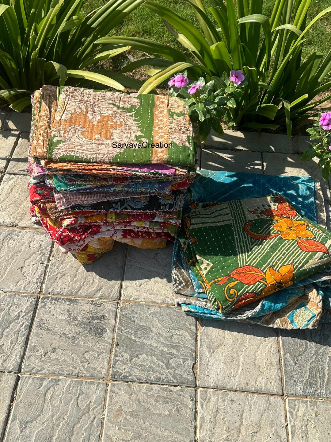 Wholesale Lot Vintage Kantha Quilt, Sari Coverlet, Sundance Kantha ...