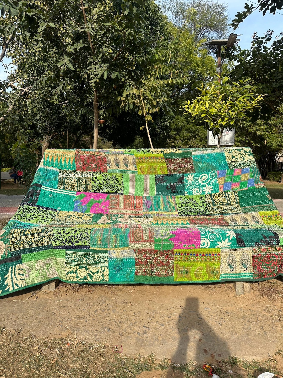 Indian Kantha Quilt Patchwork Kantha Quilt Khambadiya Bedding Quilt ...