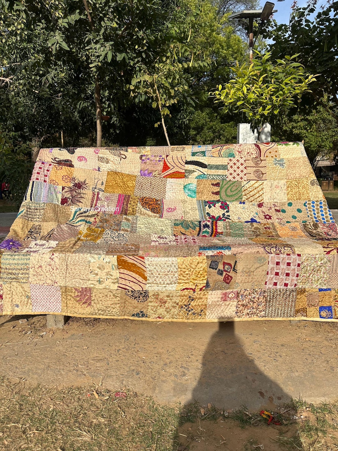 Bohemian Patchwork Quilt Kantha Quilt Handmade Vintage Quilts Boho King ...