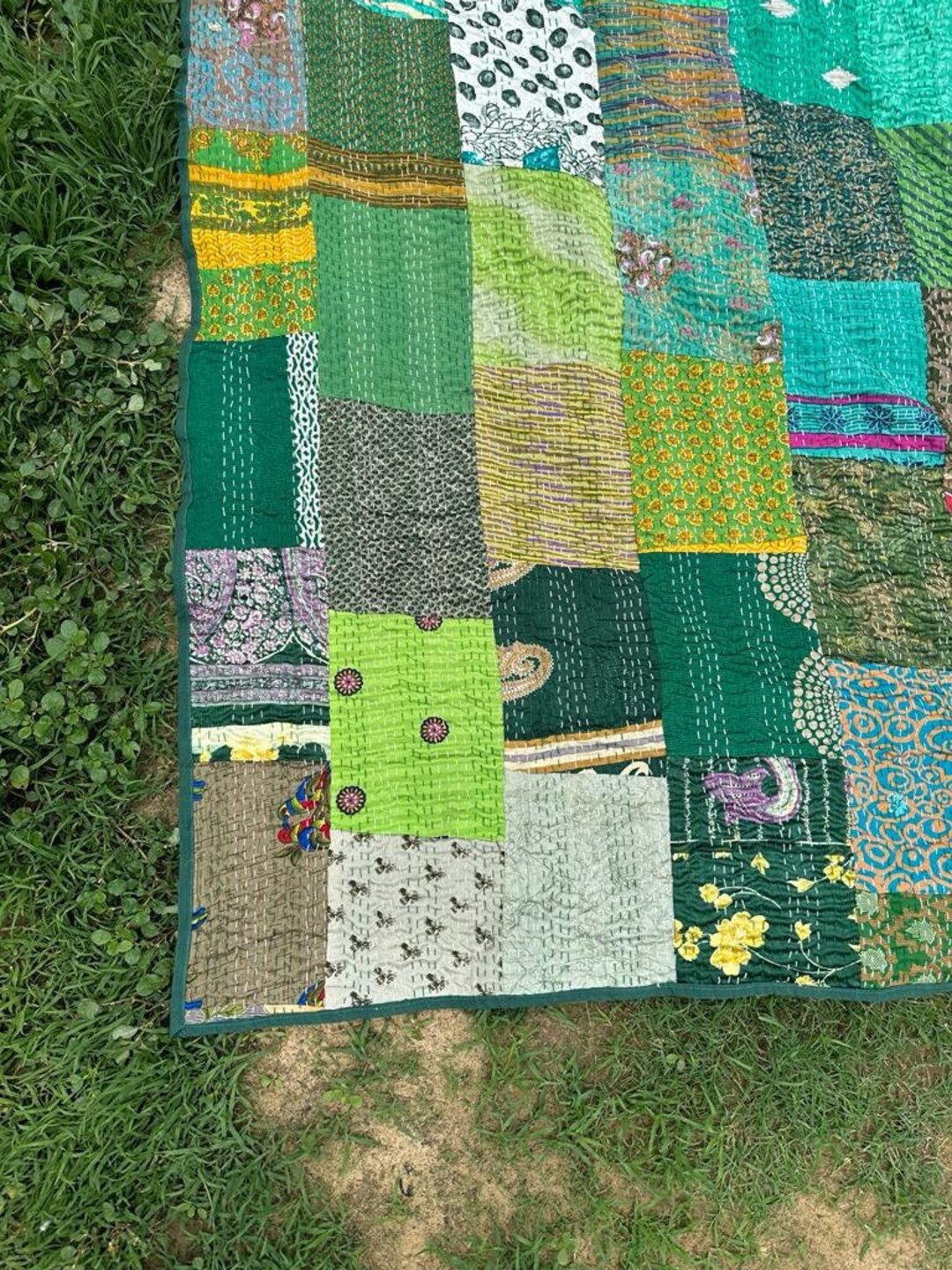Indian Patchwork Quilt Kantha Quilt Handmade Vintage Quilts - Etsy