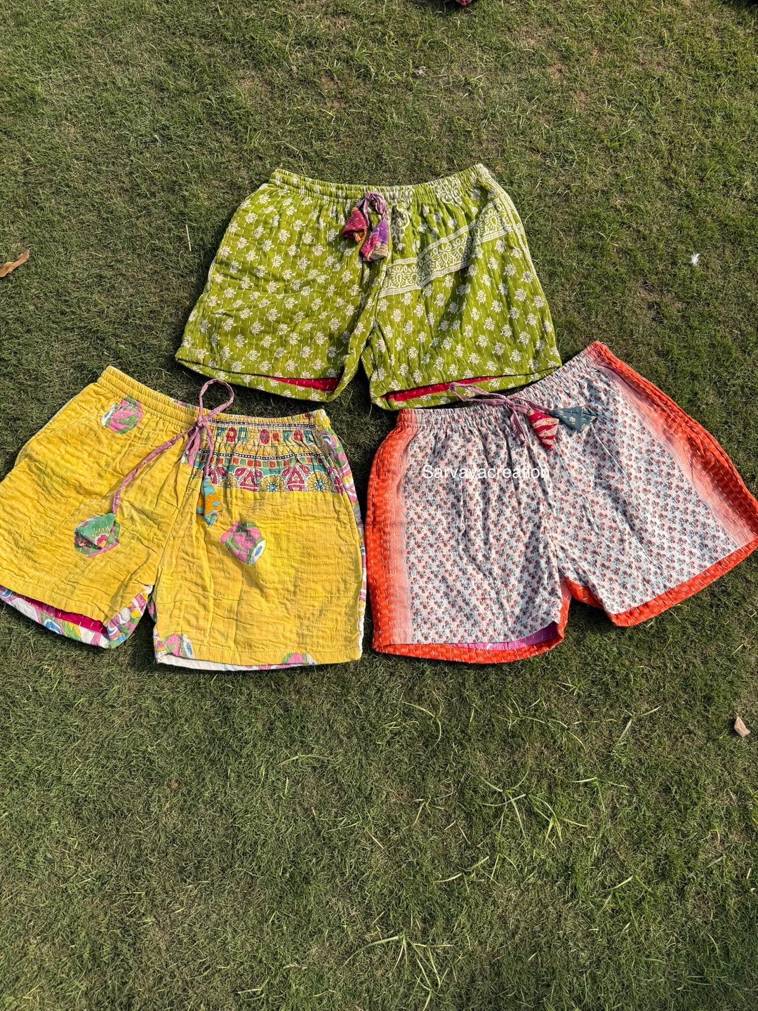 Kantha Pants Vintage Beach Wear Shorts Cotton Patchwork Kantha Shorts ...