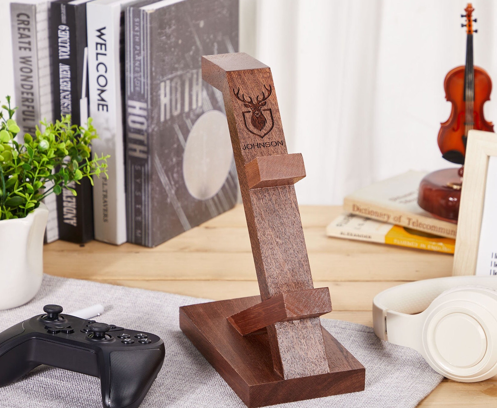 Personalized Wooden Controller Stand Engraved Pc Gamer Gift Holder Xbox ...