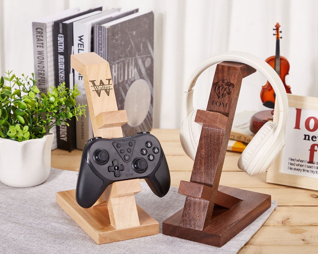 Personalized Wooden Controller Stand Engraved Pc Gamer Gift Holder Xbox ...