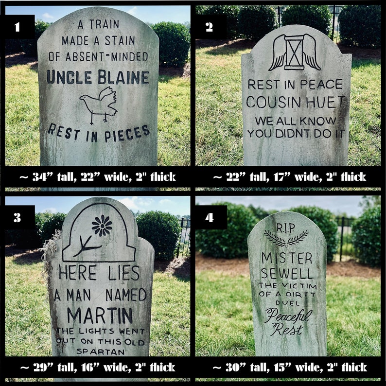8 Halloween Tombstones You Pick - Etsy