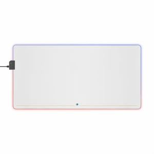 White Extra Large LED Gaming Mouse Pad, Stylish RGB Desk Mat for Office ...