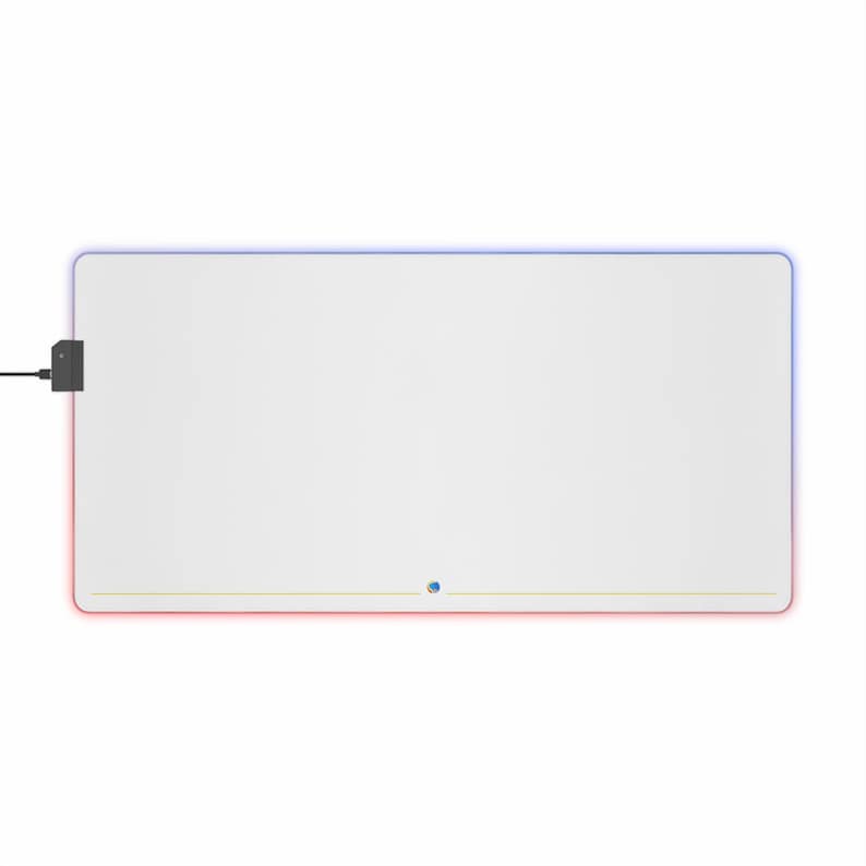 White Extra Large LED Gaming Mouse Pad, Stylish RGB Desk Mat for Office ...